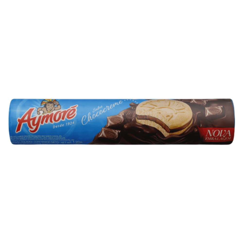 BISCOITO AYMORE RECHEADO CHOCO CREAM PT 120G - cordeiro supermercado